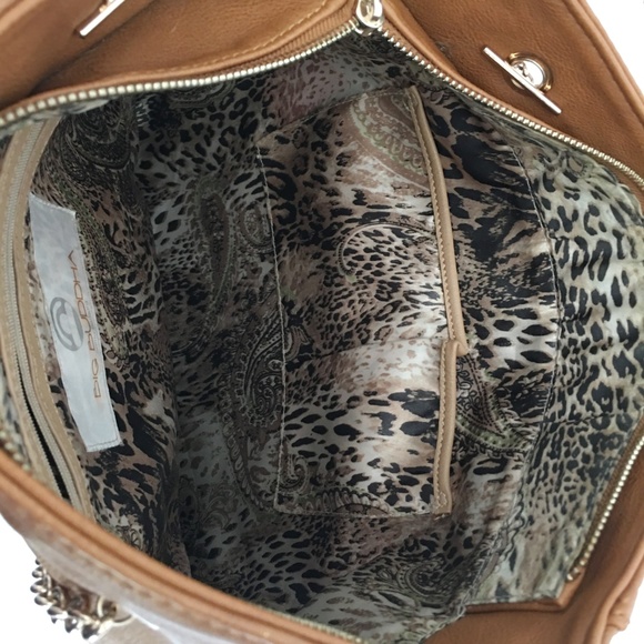 Big Buddha | Bags | Bigbuddha Tan Shoulder Bag W Gold Chain Handles ...